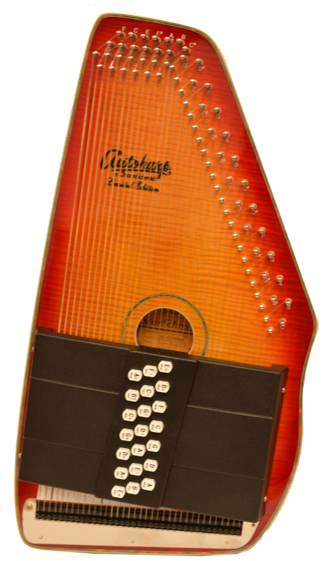 Oscar Schmidt OS110 FHSE Electric Autoharp-Sunburst 21 Chord AutoHarp