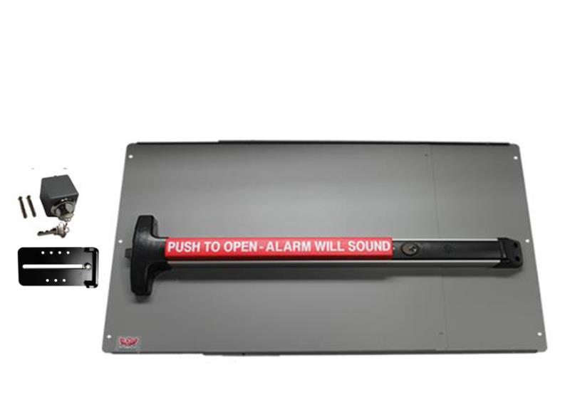 PS53 LockeyUSA Panic Bar Shield Safety Kit with Alarm Panic Bar ...