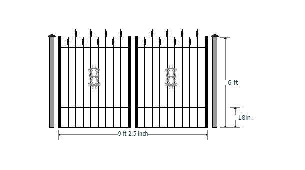 Hilldale 6 ft. Tall Custom Aluminum Dual Swing Driveway Gate - Elegant ...