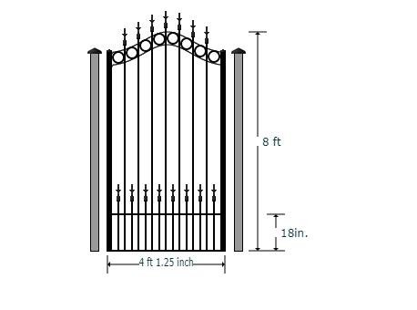 Sweetgrass 8 ft. Tall Custom Aluminum Single Swing Driveway Gate ...