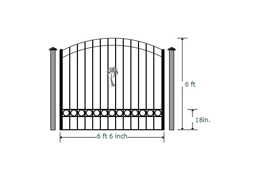 Sandkey 6 ft. Tall Custom Aluminum Single Swing Driveway Gate - Heavy ...