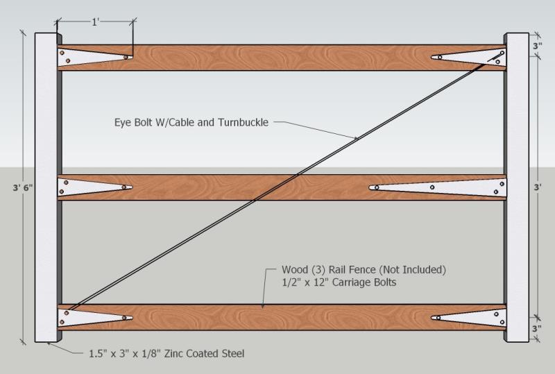Gate Crafters 3 Rail Single Farm Gate Frame Kit